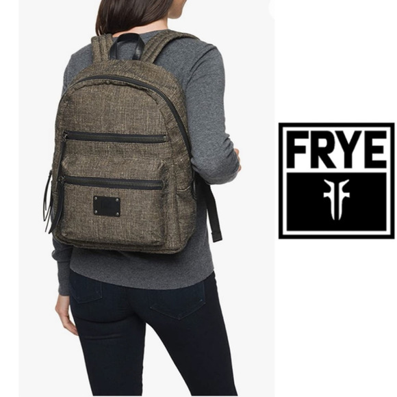 Frye | Bags | Frye Brown Tweed Backpack With Leather Trim School Books ...